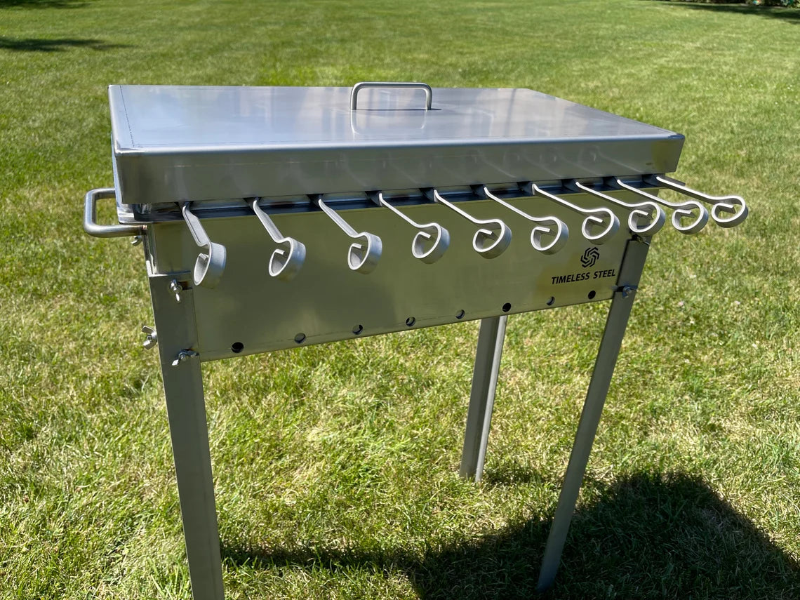 Stainless Steel Lid for BBQ Grill / MANGAL for 10 skewers – Timeless Steel